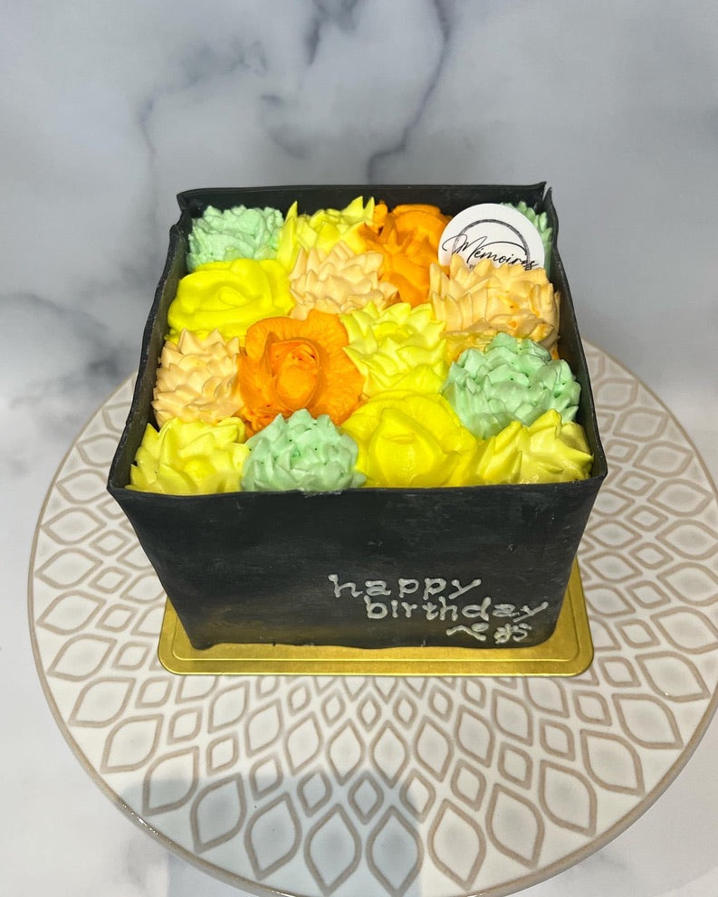 [B2324]Flower box cake – mémoires